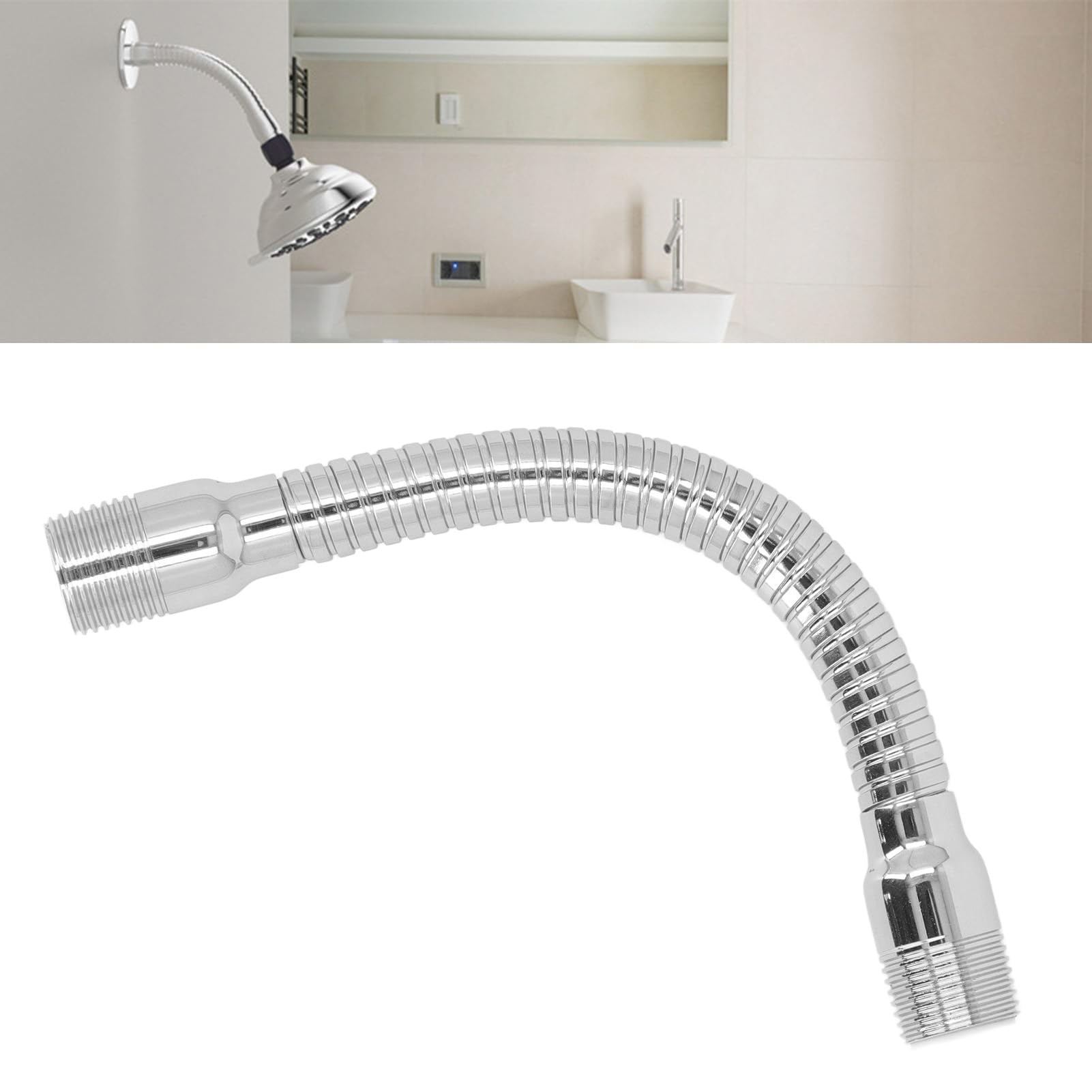 Topyond Adjustable Shower Head Extension Arm, Rotating Swiveling Shower ...