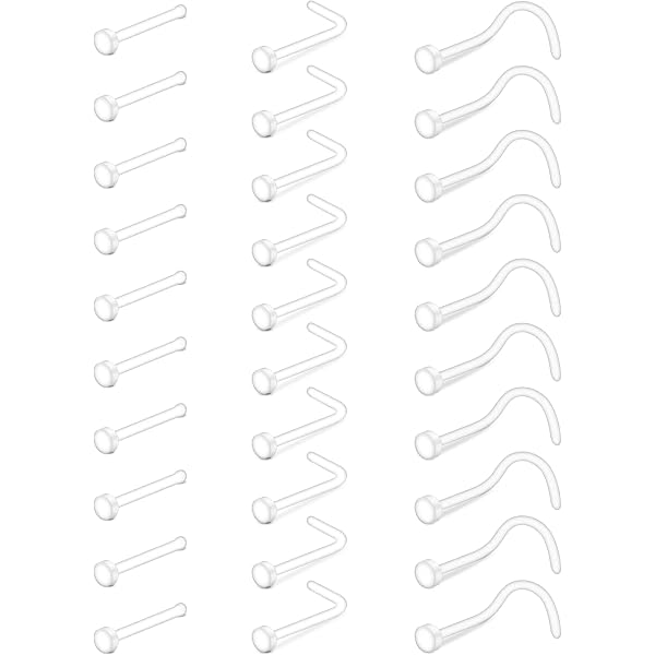 Clear Eyebrow Piercing 10pcs 16G Clear Flexible Bioplast Retainer ...