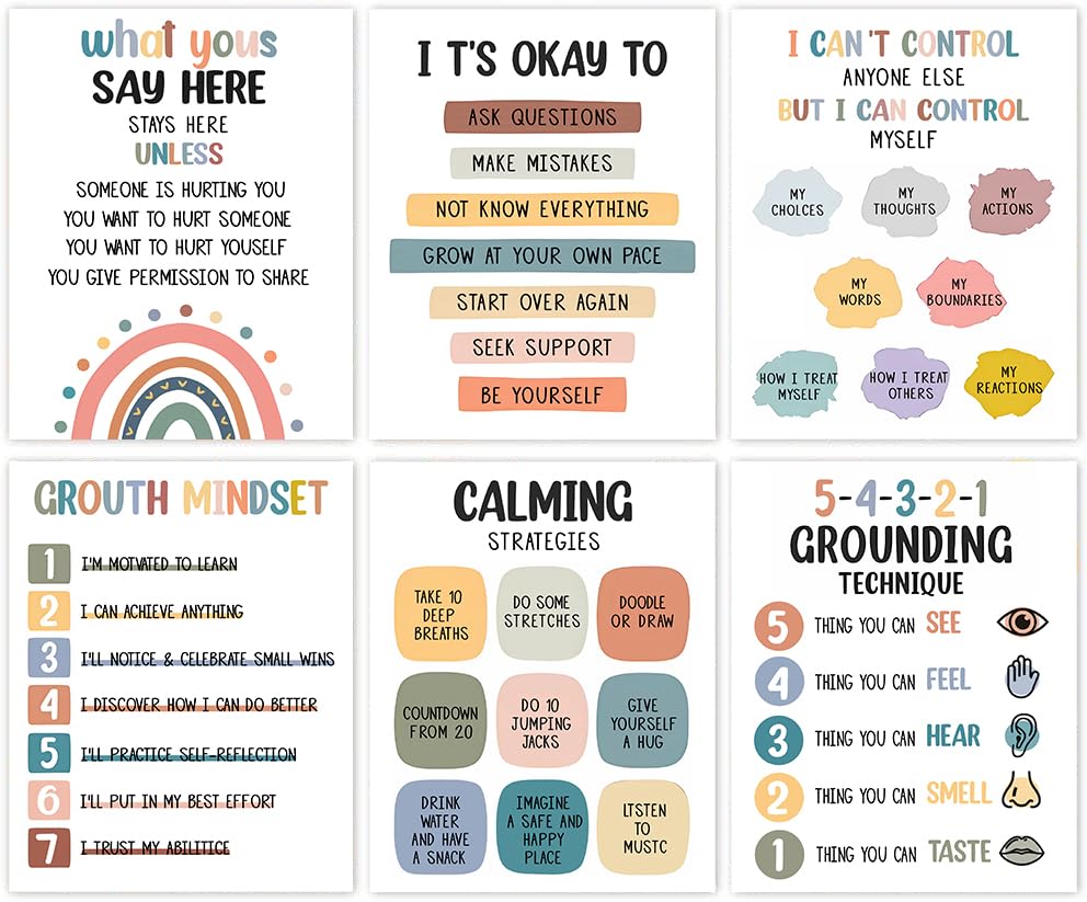 Retro Boho Mental Health Posters,Study Matters Wall Art,School ...