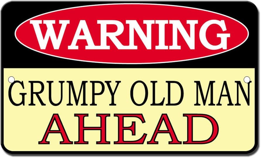 Amazon.com : Grumpy Old Man Ahead Novelty Funny Sign Vinyl Sticker ...