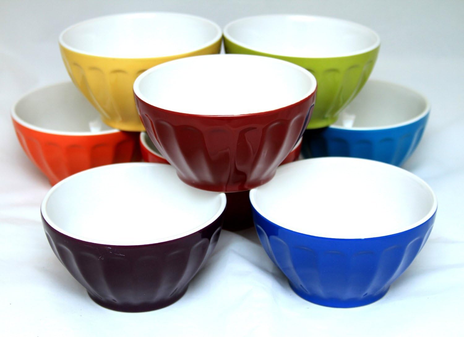 Signature Housewares Set of 8 Fluted 20 oz. Stoneware Bowls by ...