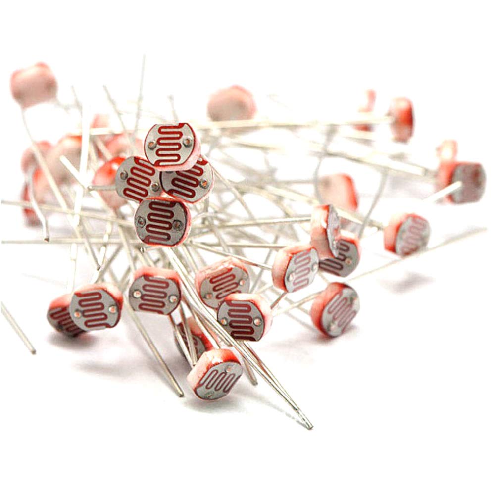 Amaoma 50 Piezas Fotoresistor,5 mm GL5528 Light Dependent Resistor LDR ...