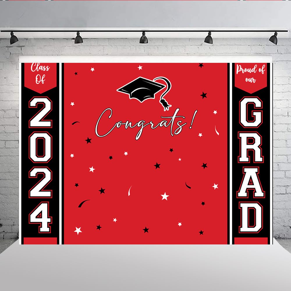 Mua Lofaris 7x5ft Graduation Backdrop Red and Black Class of 2024 ...