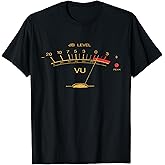 Amazon.com: Volume VU Meter Vintage Audio Engineer Recording T-Shirt ...