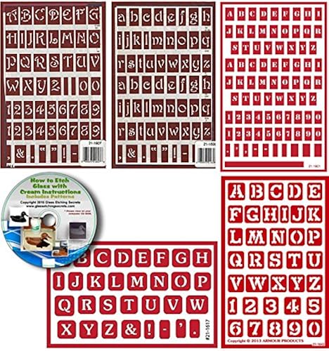 Multi Font Letter Stencil (5) Pack , Includes Alphabet & Numbers, Over ...