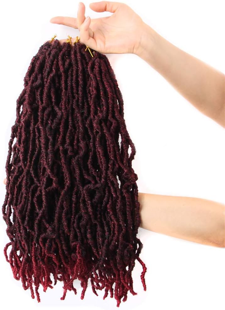 18 inch 6 Packs Nu Locs Faux Locs Crochet Hair Pre Looped Goddess Faux ...