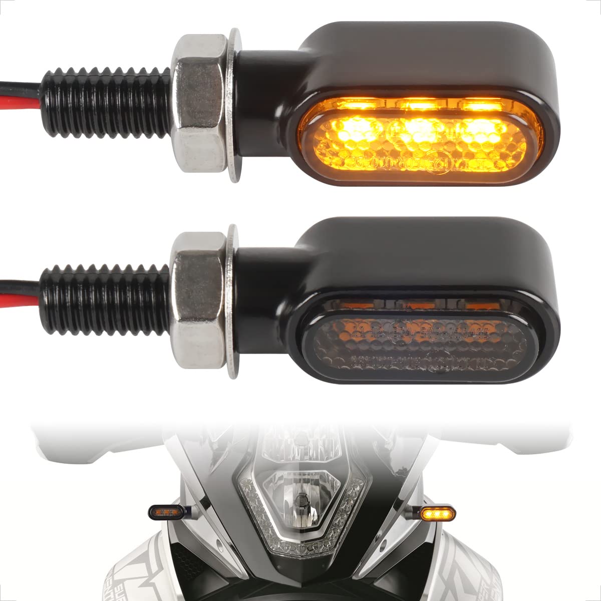 evermotor 12V Motorcycle Turn Signal- Mini Led Blinkers, Waterproof ...
