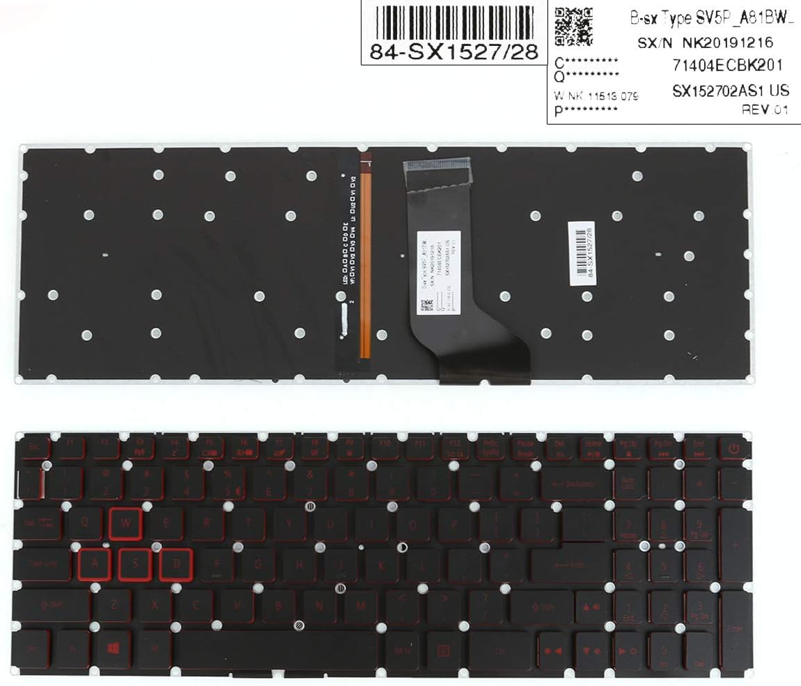 Laptop Replacement Keyboard for Acer Nitro 5 AN515-41 AN515-42 AN515-51 ...