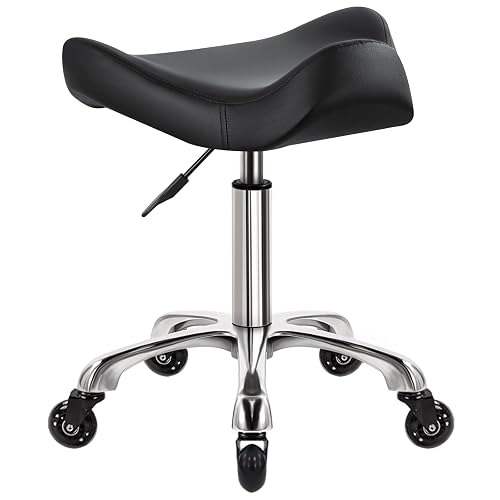 Heavy Duty Rolling Stool with Wheels, Hydraulic Swivel, Adjustable ...