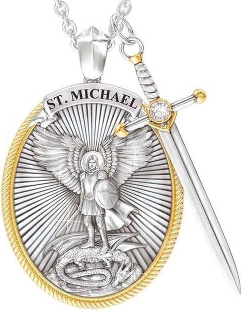 Archangel St. Michael Saint Medal Sigil Seal Solid with A Sword Pendant ...
