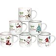 Amazon.com: QIKSION Christmas Coffee Mugs Set of 6, 14oz Stackable ...