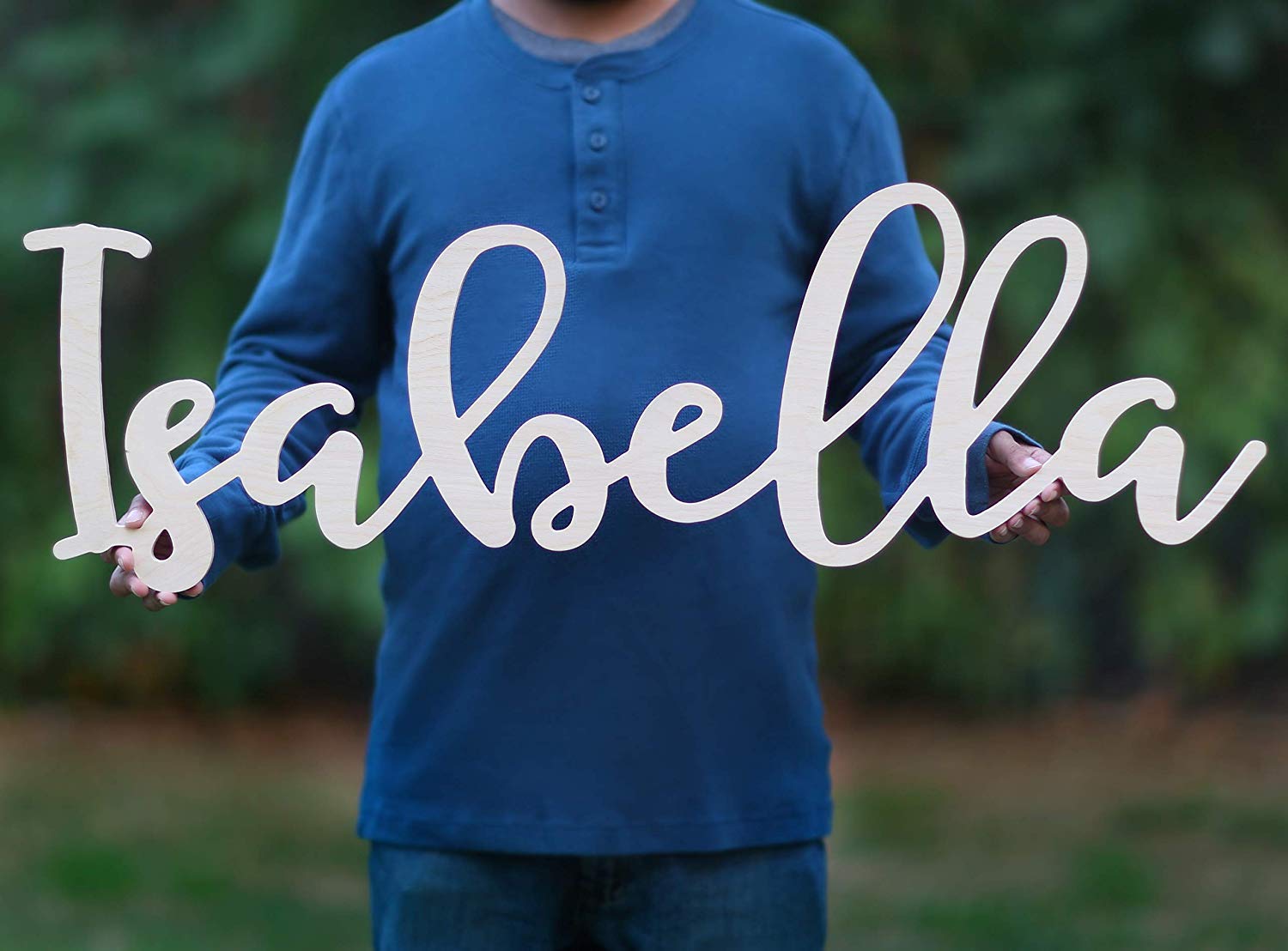 Amazon.com: Custom Personalized Wood Name Sign, Isabella Font ...