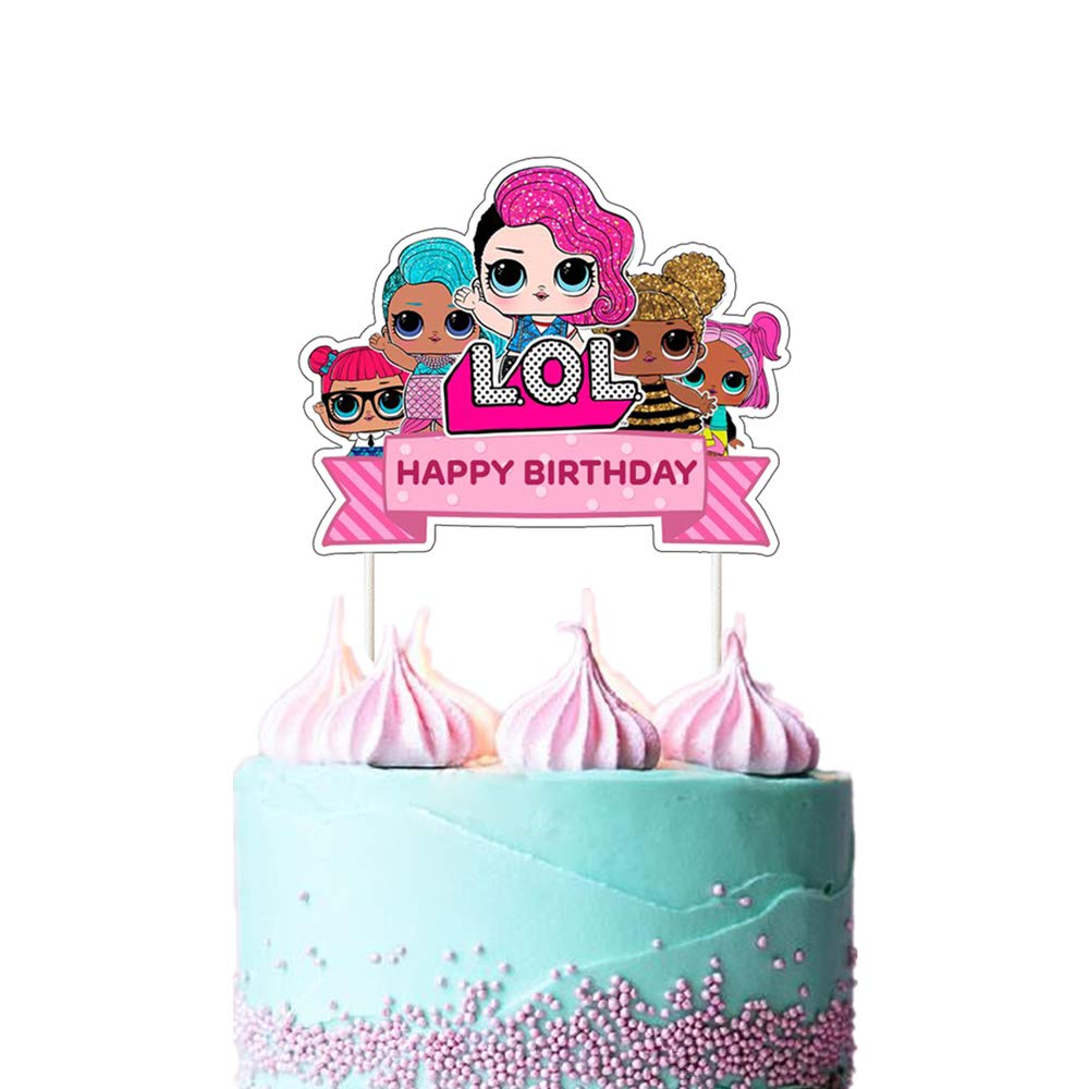 Buy LOL Cake Topper Happy Birthday Cake Topper Pink Cake Decorations 
