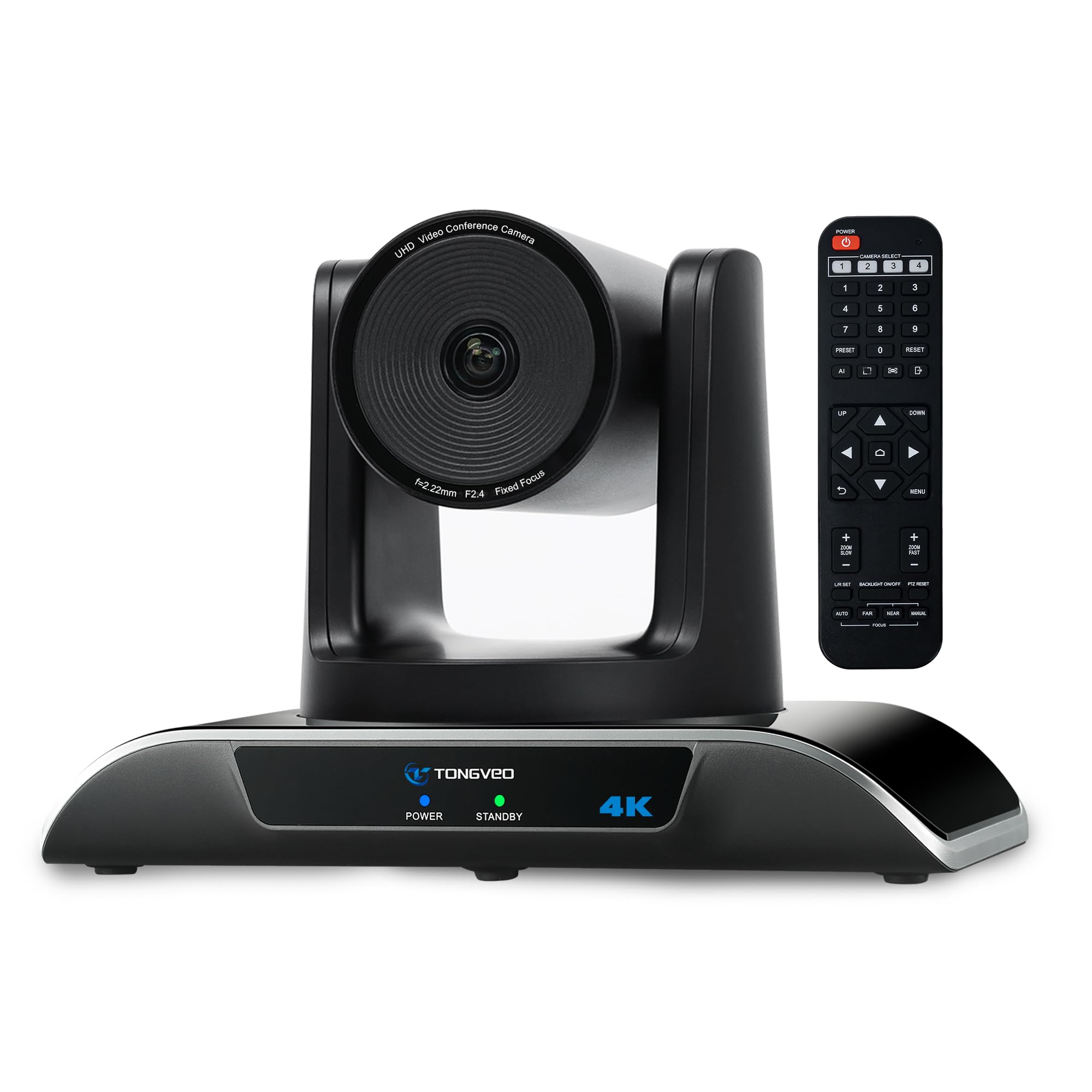 TONGVEO 4K PTZ Camera with AI-Powered Auto-Tracking 5X Digital Zoom USB ...