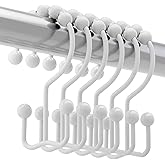 Amazon.com: Titanker Shower Curtain Hooks Rings, Rust-Resistant Metal ...