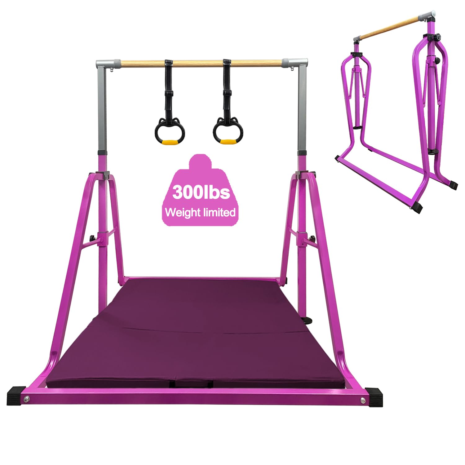 Foldable & Movable Gymnastics Kip Bar,Horizontal Bar for Kids Girls ...