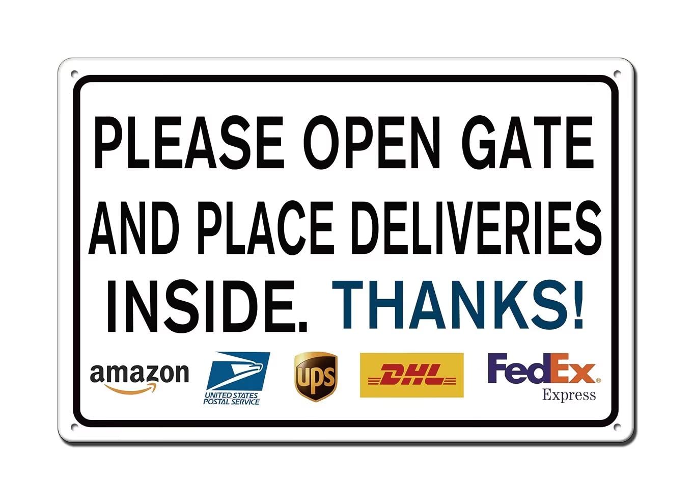 Please Open Gate and Place Deliveries Inside Delivery Sign Metal Sign ...
