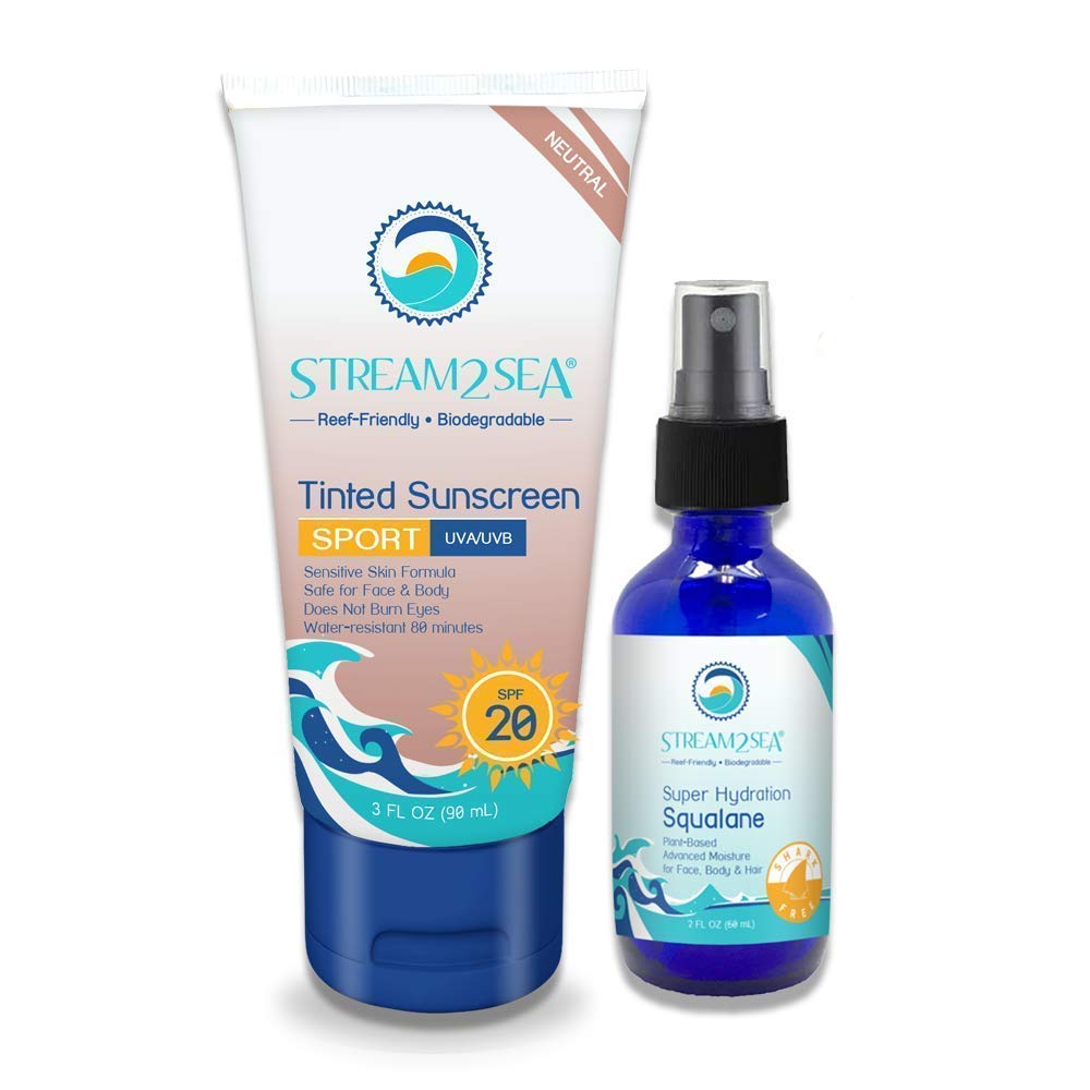 Amazon.com: Stream2Sea SPF 20 Tinted Mineral Sunscreen & Squalane Oil ...