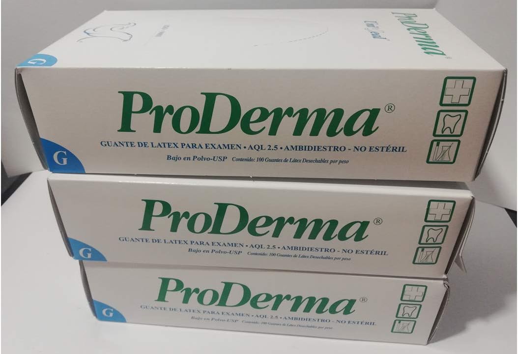 PRODERMA Guante DE Latex NO ESTERIL Grande: Amazon.com.mx: Herramientas ...