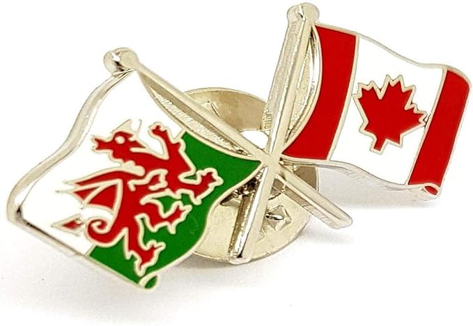 Wales and Canada Friendship Flags Pin Badge - Welsh Flag and the ...