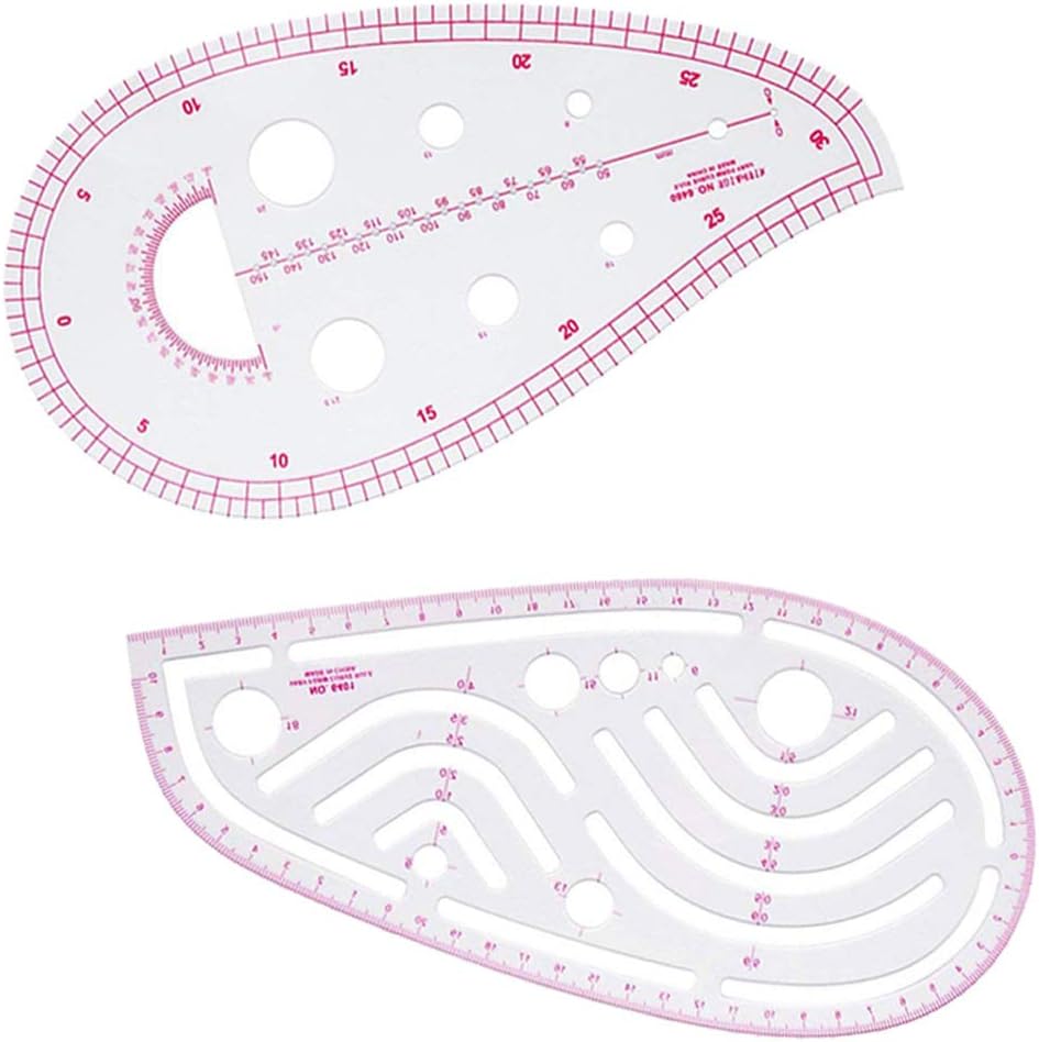 Clothing Fashion Ruler, 4 Pcs French Metric Ruler Plastic Curve Shaped ...