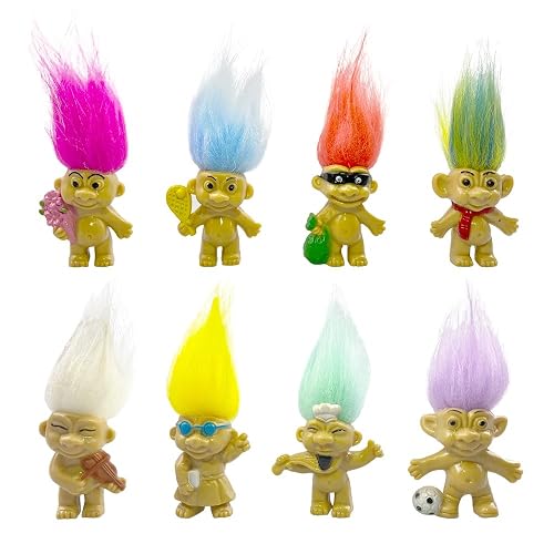 8PCS Troll Dolls, 80s' PVC Vintage Troll Doll Action Figures Chromatic ...