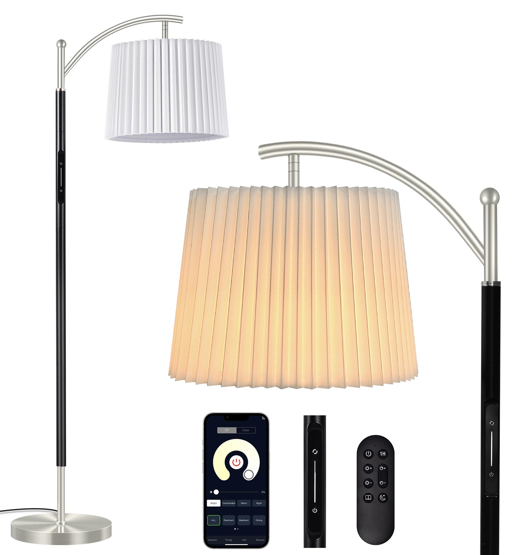 Etto Floor Lamp, LED Floor Lamp with APP & Remote & Touch Control ...