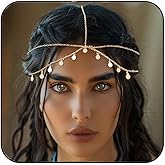 Amazon.com : Aukmla Boho Head Chain Jewelry Gold Layered Headpiece Hair ...