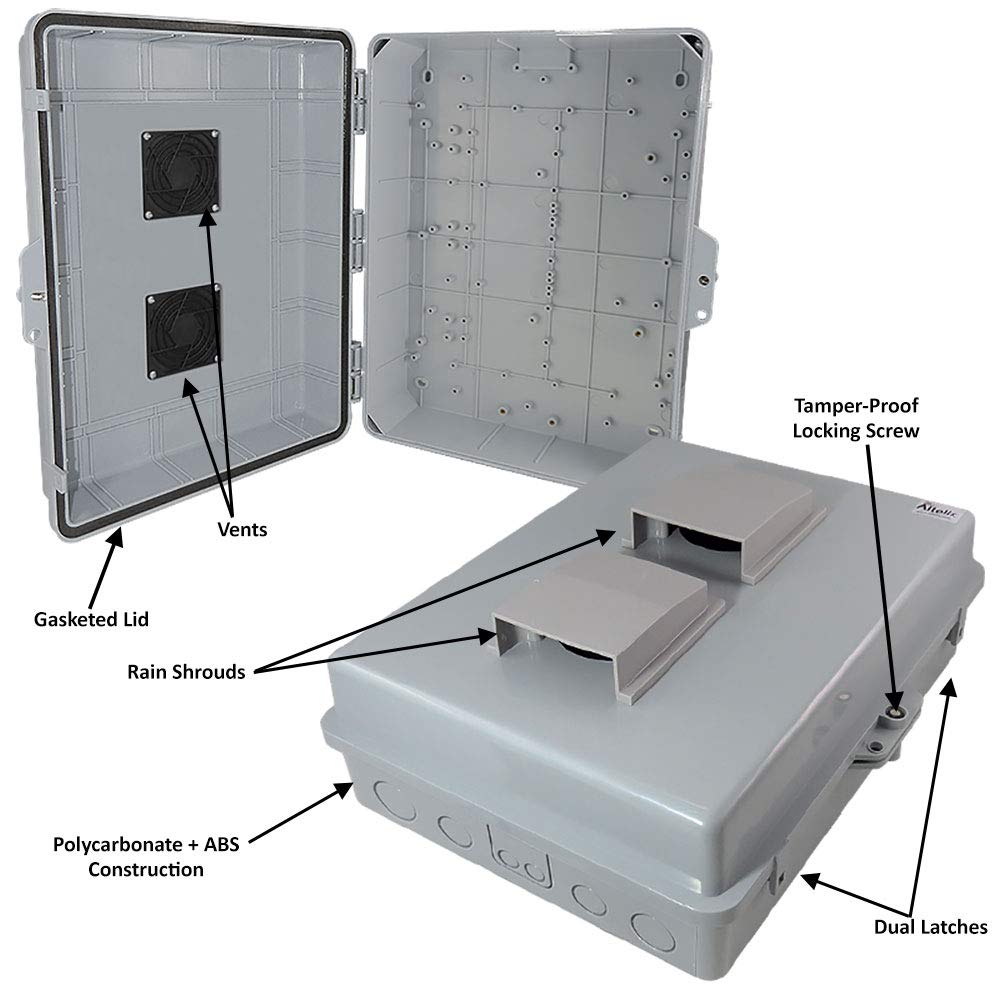 Electrical Altelix Green Vented NEMA Enclosure ABS Weatherproof NEMA ...