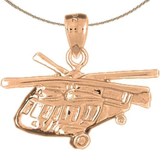 Amazon.com: Jewels Obsession Helicopter Necklace | 14K Rose Gold ...