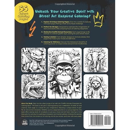 Mua The Graffiti Animals Characters Art Coloring Book for Adults and ...