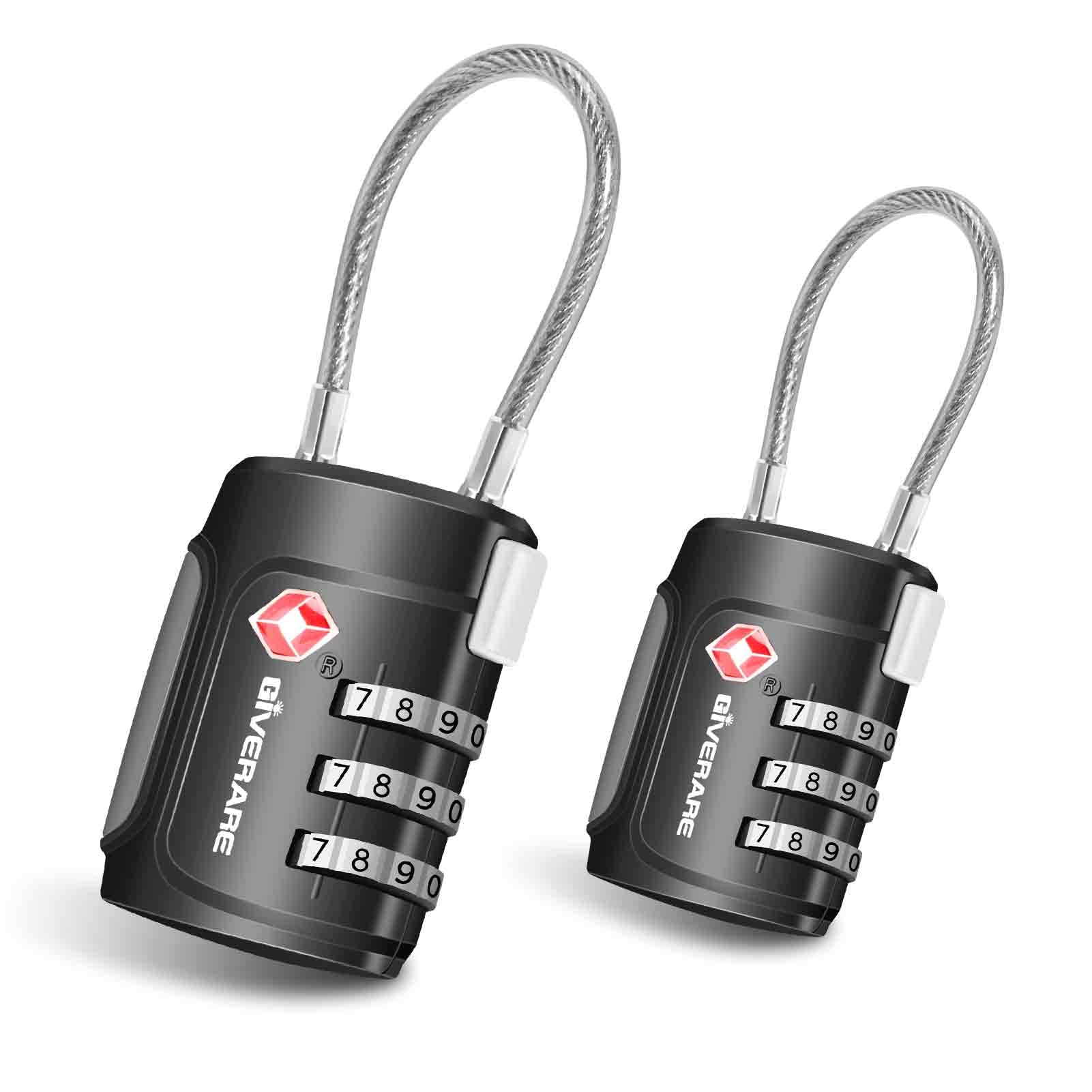 Mua 2 Pack TSA Approved Travel Luggage Locks, Cable Combination Lock ...