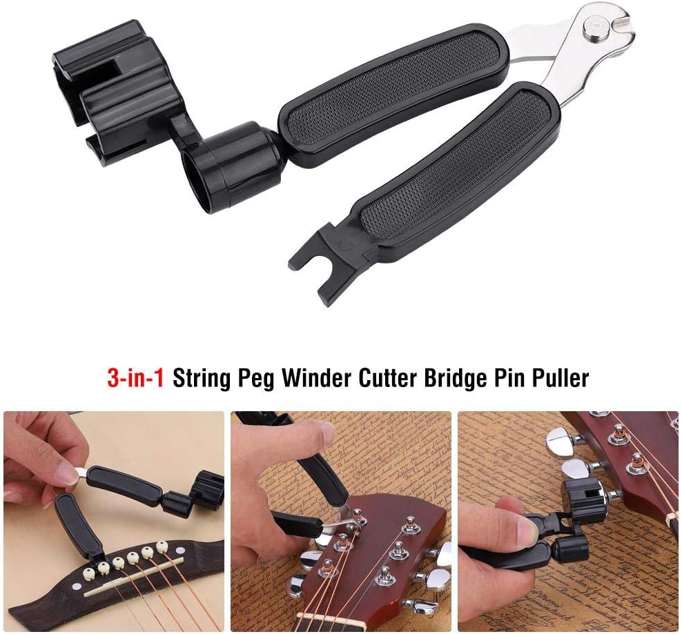 String Cutter, 3 IN 1 Bass Guitar String Peg Winder String Cutter ...