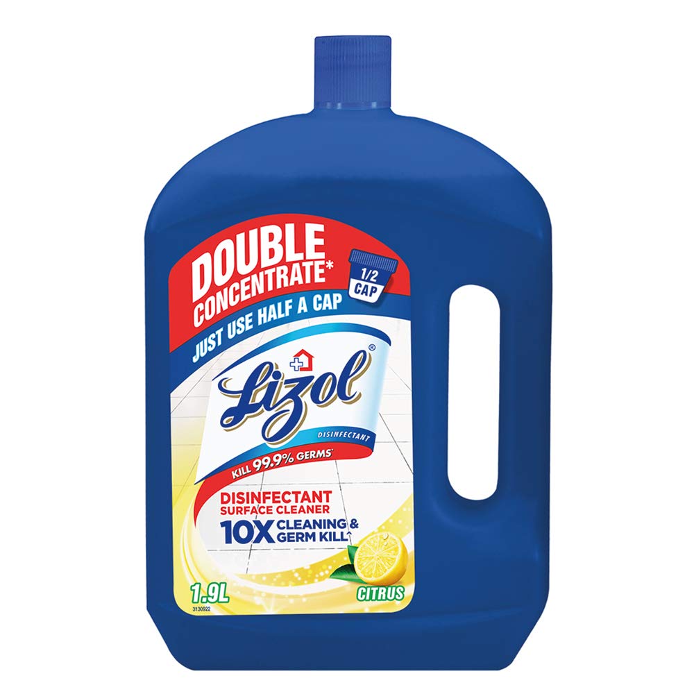 Lizol Double Concentrate Disinfectant Floor Cleaner Citrus, 1900ml ...