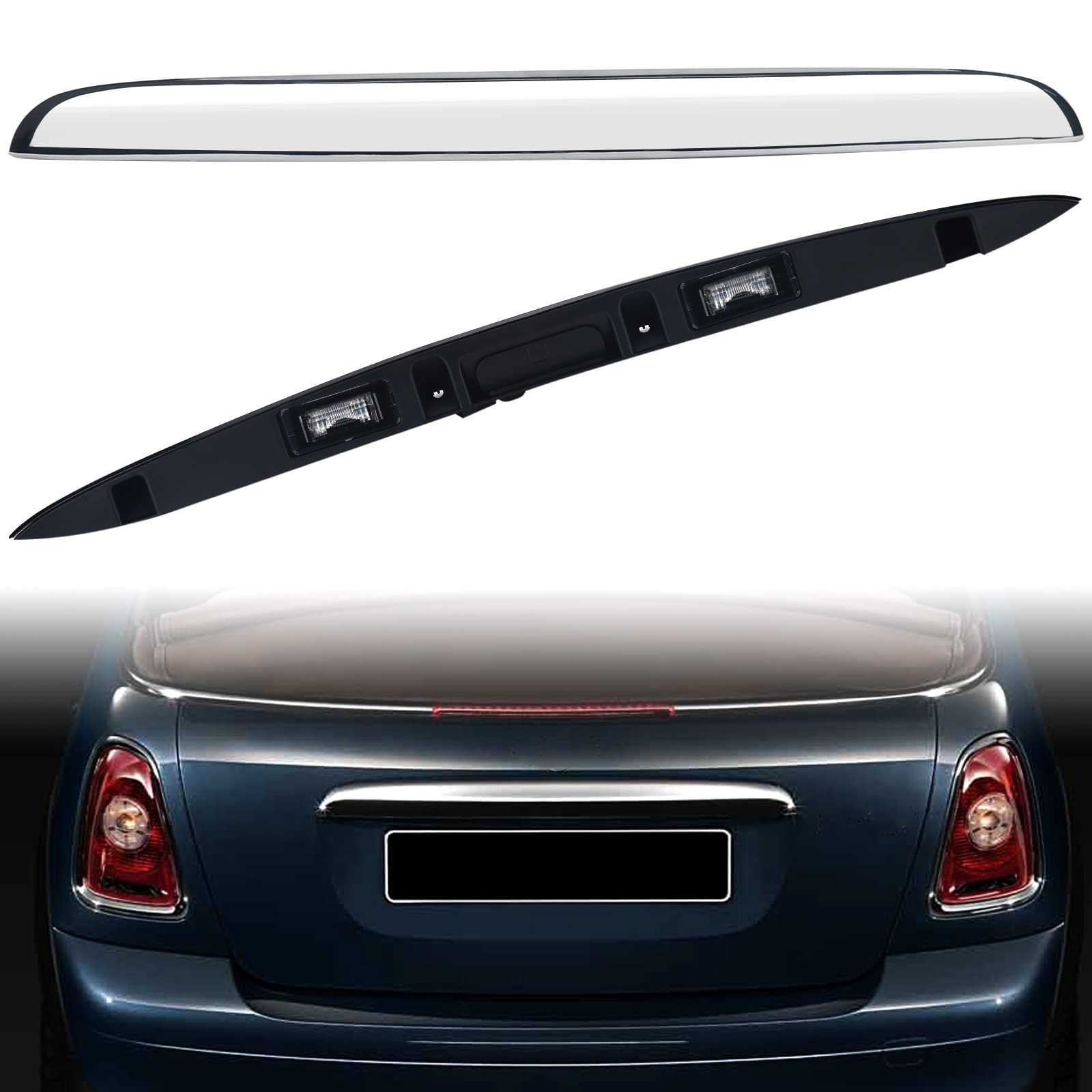 Chrome Rear Trunk Hatch Handle with Lamp, Tailgate Trim Lid Trunk ...