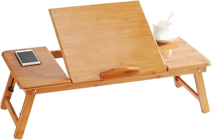 Zipom 100% Portable Bamboo Laptop Stand Foldable Desk Notebook Table ...