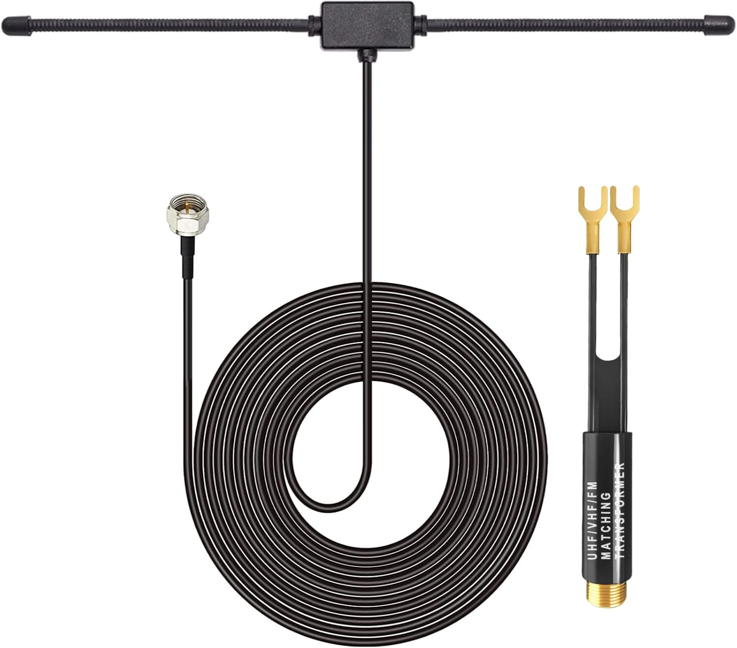 TECHTOO FM Antenna FM Dipole Antenna Radio Antenna with 75 Ohm to 300 ...