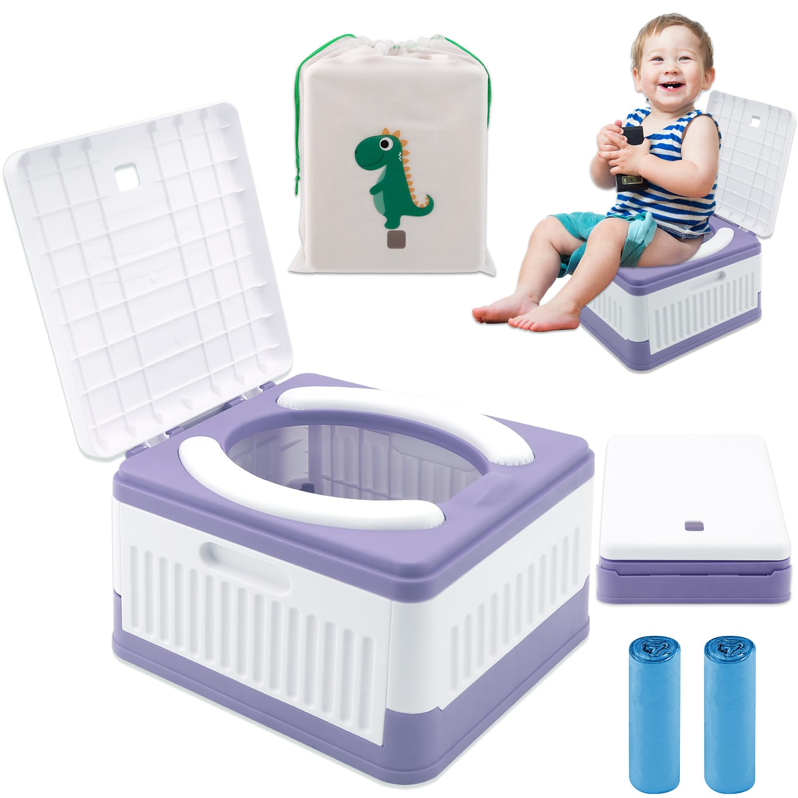 Fabulas Portable Potty for Toddler Travel, Foldable Travel Potty ...