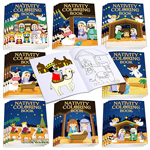 24 Pieces Christmas Nativity Activity Coloring Book The Nativity of ...