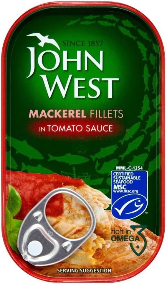 John West Mackerel Fillets in Tomato Sauce (125g) - Pack of 6: Amazon ...