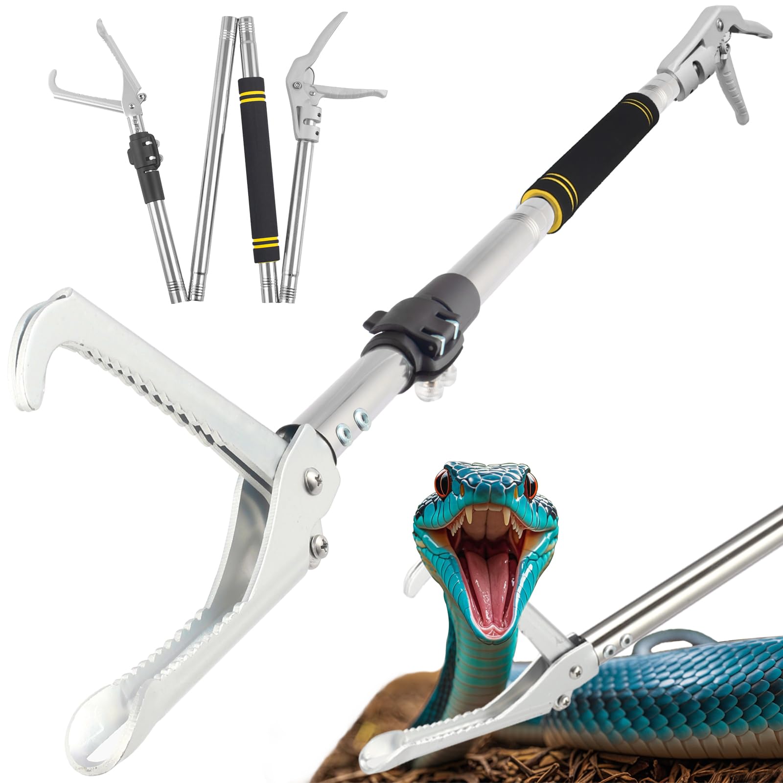 Frebuta 69in Snake Grabber Tool Heavy Duty, Professional Snake Tongs ...
