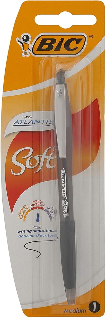 BIC Atlantis Soft Stylos-Bille - Noir, Blister de 1: Amazon.fr: High-tech
