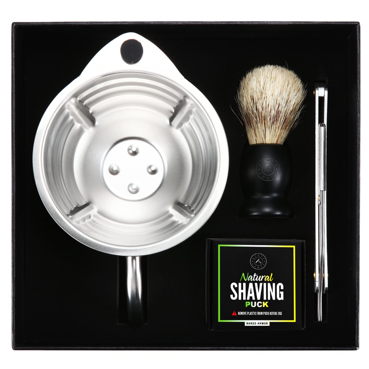 Silver Fox Shaving Scuttle Mug Kit - Shaving Bowl With Shavette, Shave ...