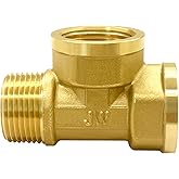 Amazon.com: Joywayus Brass Pipe Fitting Barstock Tee 3 Way NPT 1/2" Female x 1/2" Female x 1/2 ...