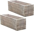 Amazon.com: Wood Planter Box, 5 Inch Square, Rustic Barn Wood, Plastic ...