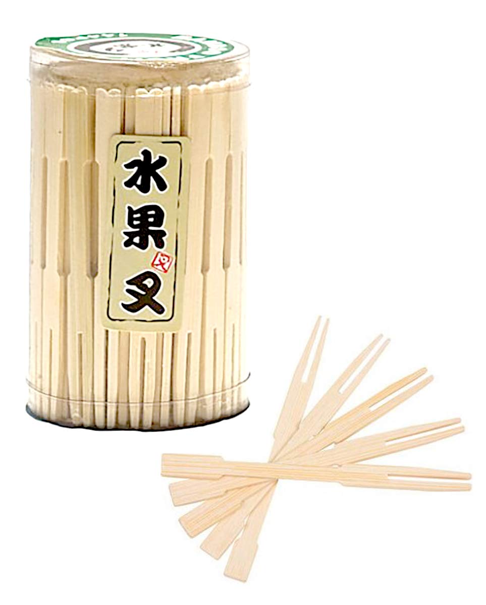 Mini Appetizer Forks Natural Bamboo Fruit Appetizers Fork Skewers, Pack ...