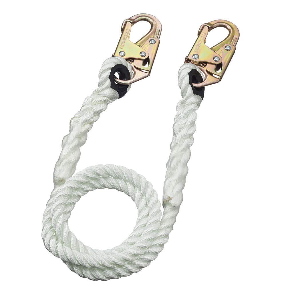 PeakWorks 4' (1.2 m) - 2 Snap Hooks - Fall Arrest Restraint Lanyard ...