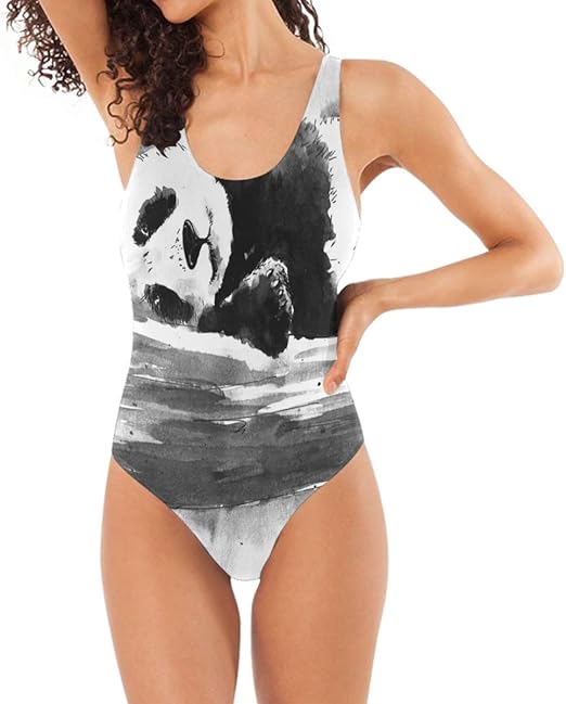 Aluy s Boutique Sleeping Pandas Print One Piece Swimsuits Swimwear 