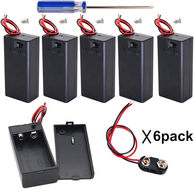 GTIWUNG 6PCS 9 Volt Battery Holder with Switch, 9V: Amazon.co.uk ...