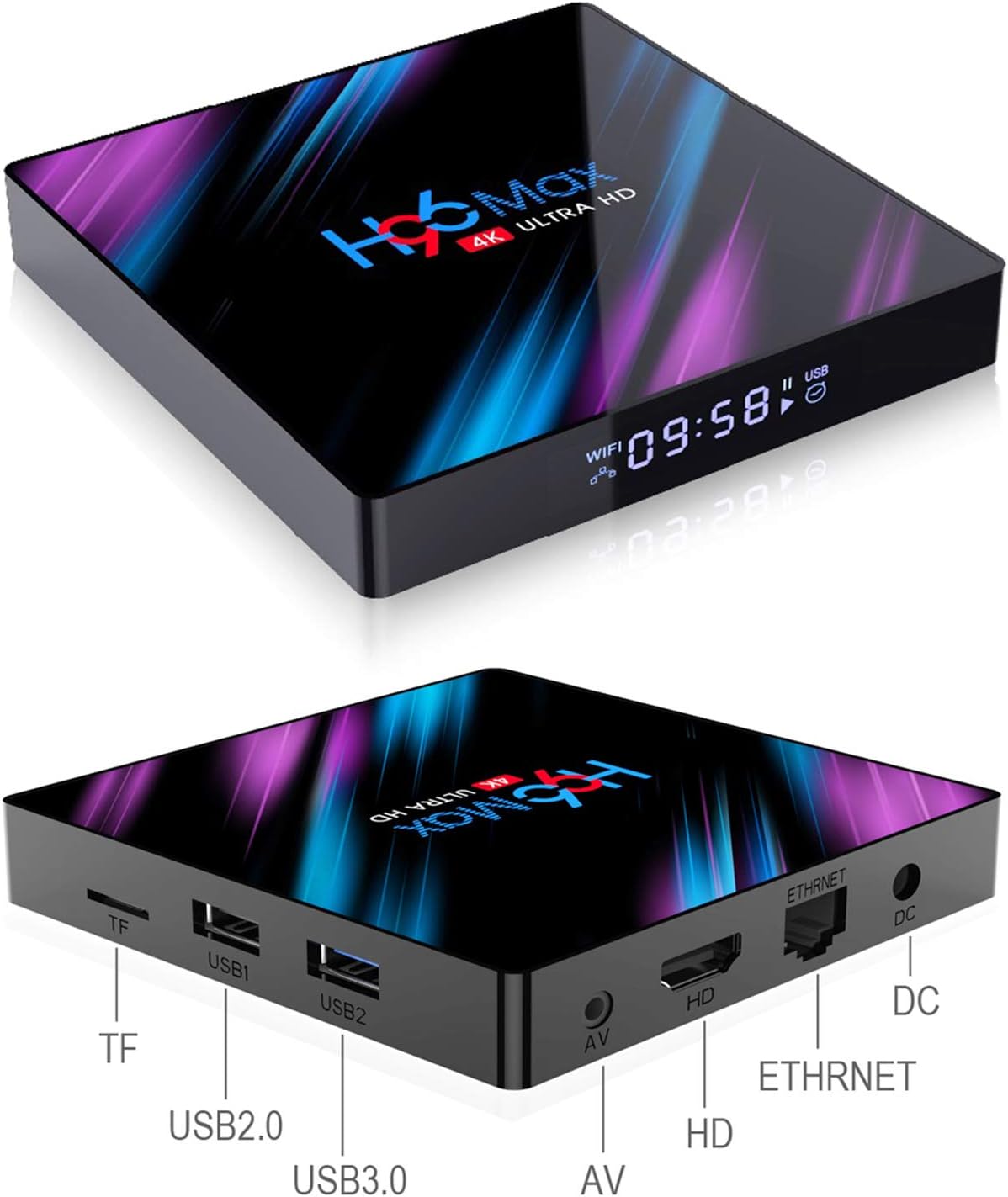 Décodeur Android 9.0 H96 MAX TV Box - DELAMAN - 4G + 64G - Double wifi ...